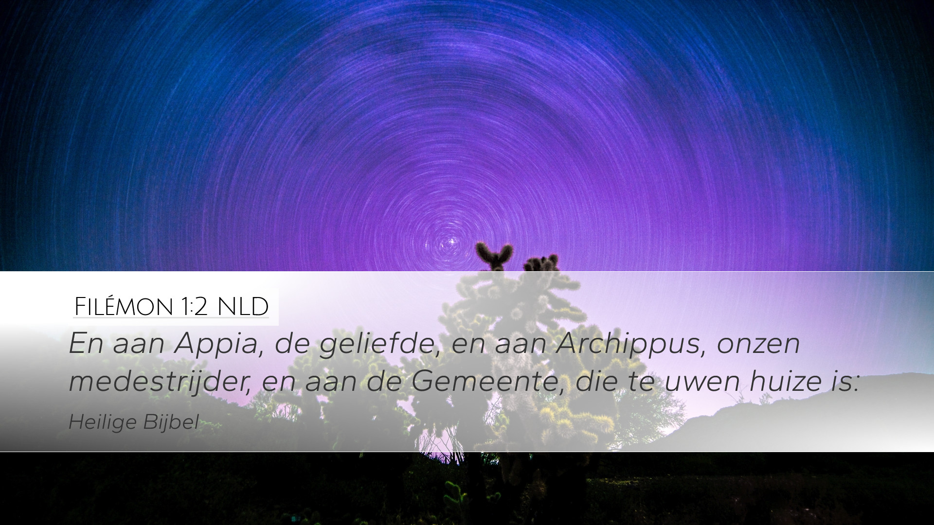 Filémon 1:2 NLD Desktop Wallpaper - En aan Appia, de geliefde, en aan ...